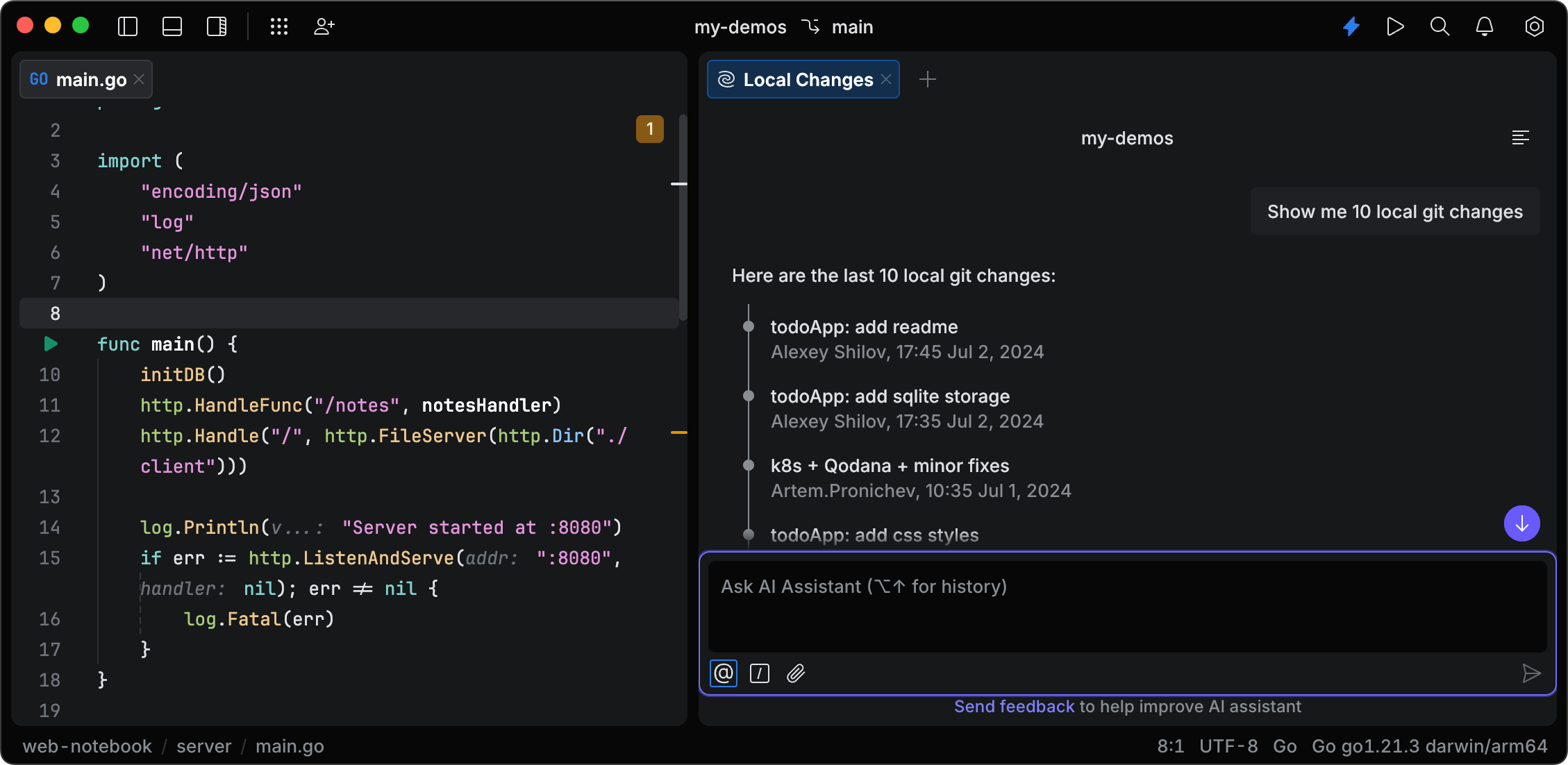 Chat with AI | JetBrains Fleet Documentation