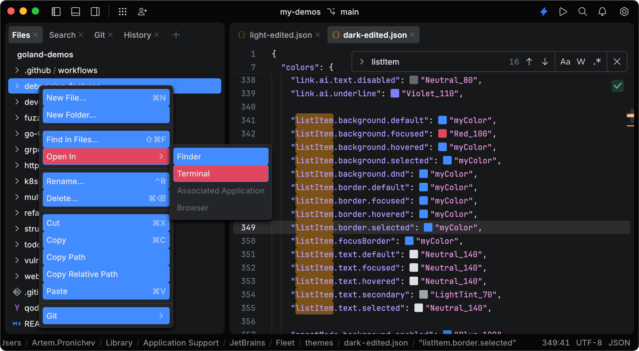 Key changes to theme plugin keys | JetBrains Fleet Documentation