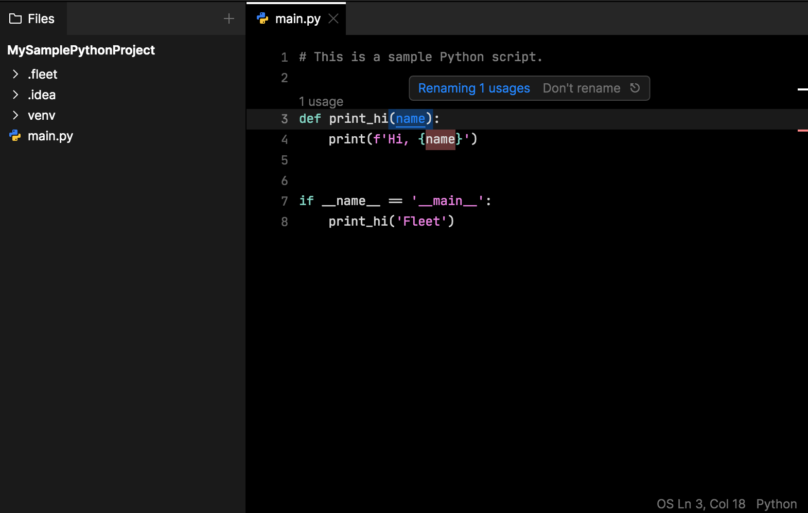 Python 入門 | JetBrains Fleet ドキュメント
