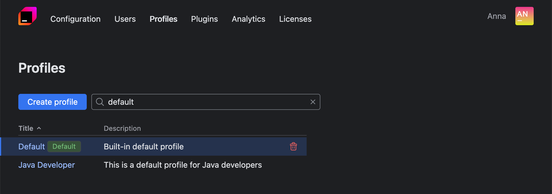 Profiles | IDE Services Cloud Documentation