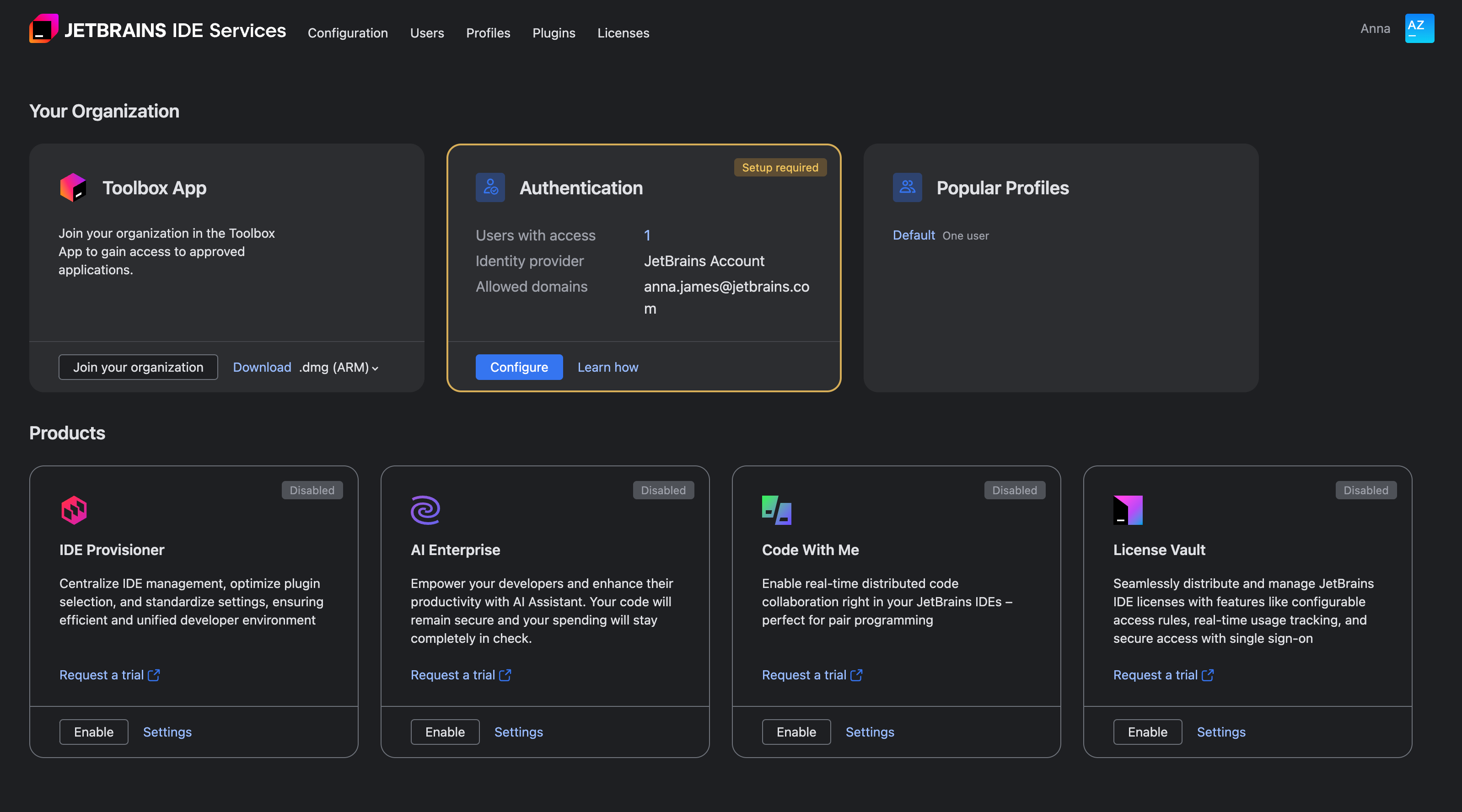 Access management | IDE Services Cloud Documentation