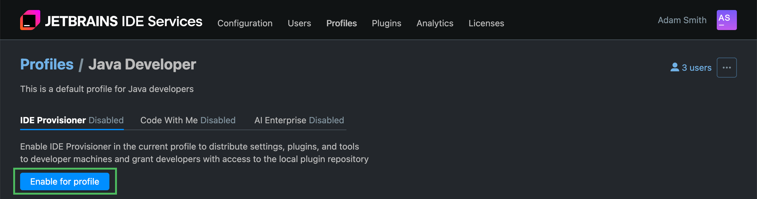 Profiles | IDE Services Cloud Documentation