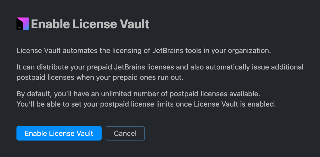 Manage License Vault | IDE Services Cloud Documentation