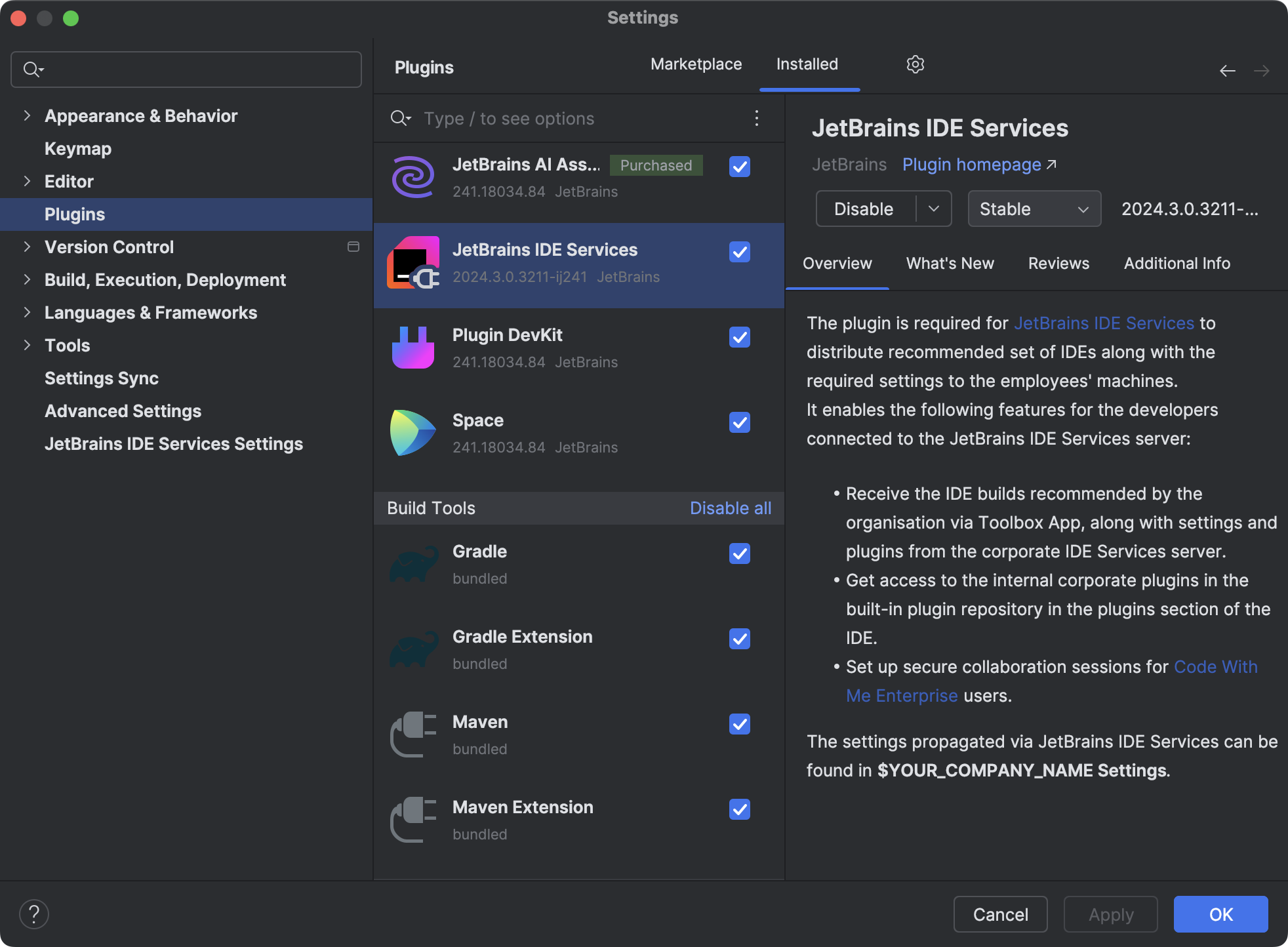 User Guide: Explore provisioned configurations and plugins | IDE Services Cloud Documentation