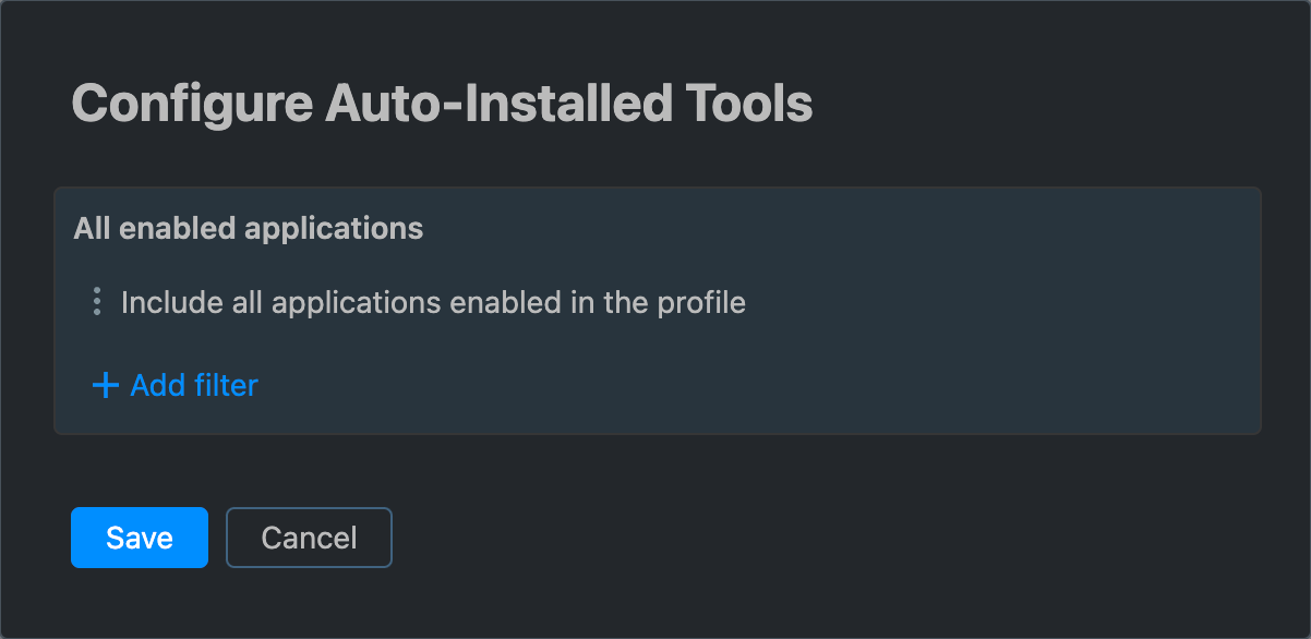 Configure available applications | IDE Services Documentation
