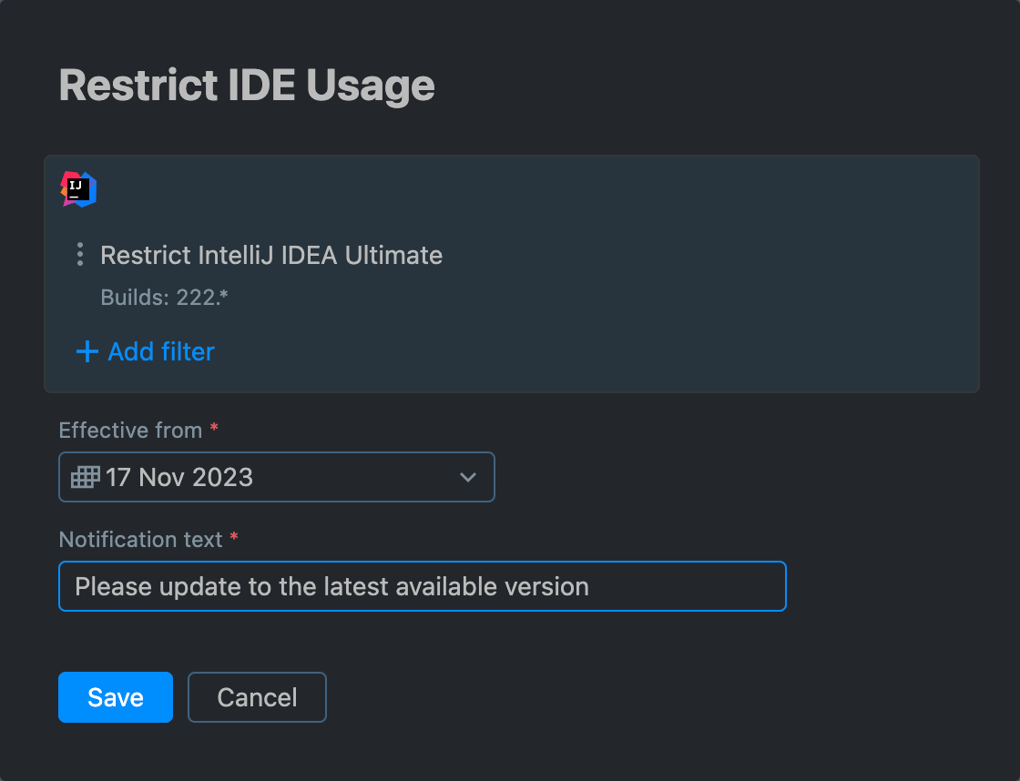 Configure available applications | IDE Services Documentation
