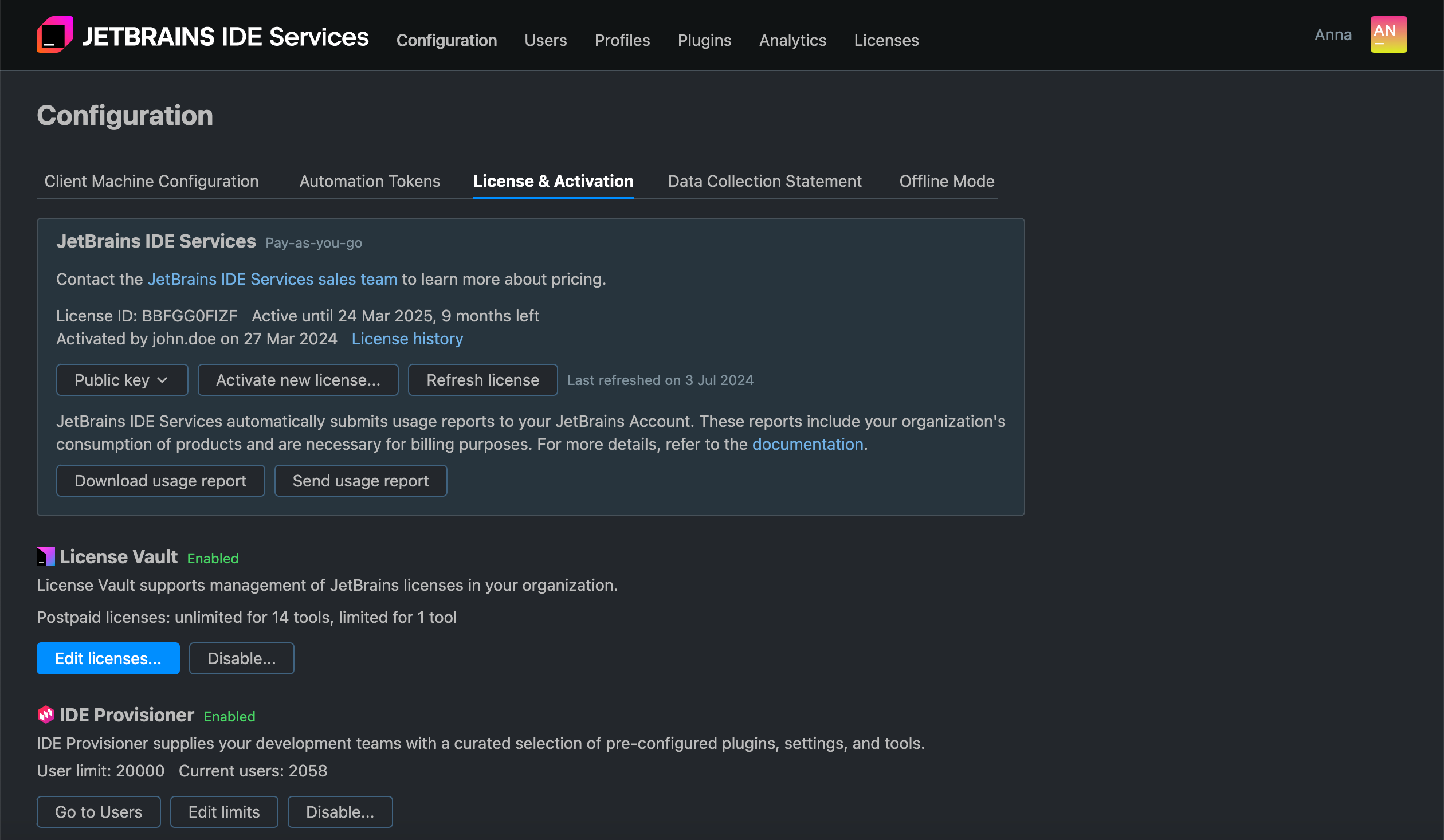 Activate IDE Services | IDE Services Documentation