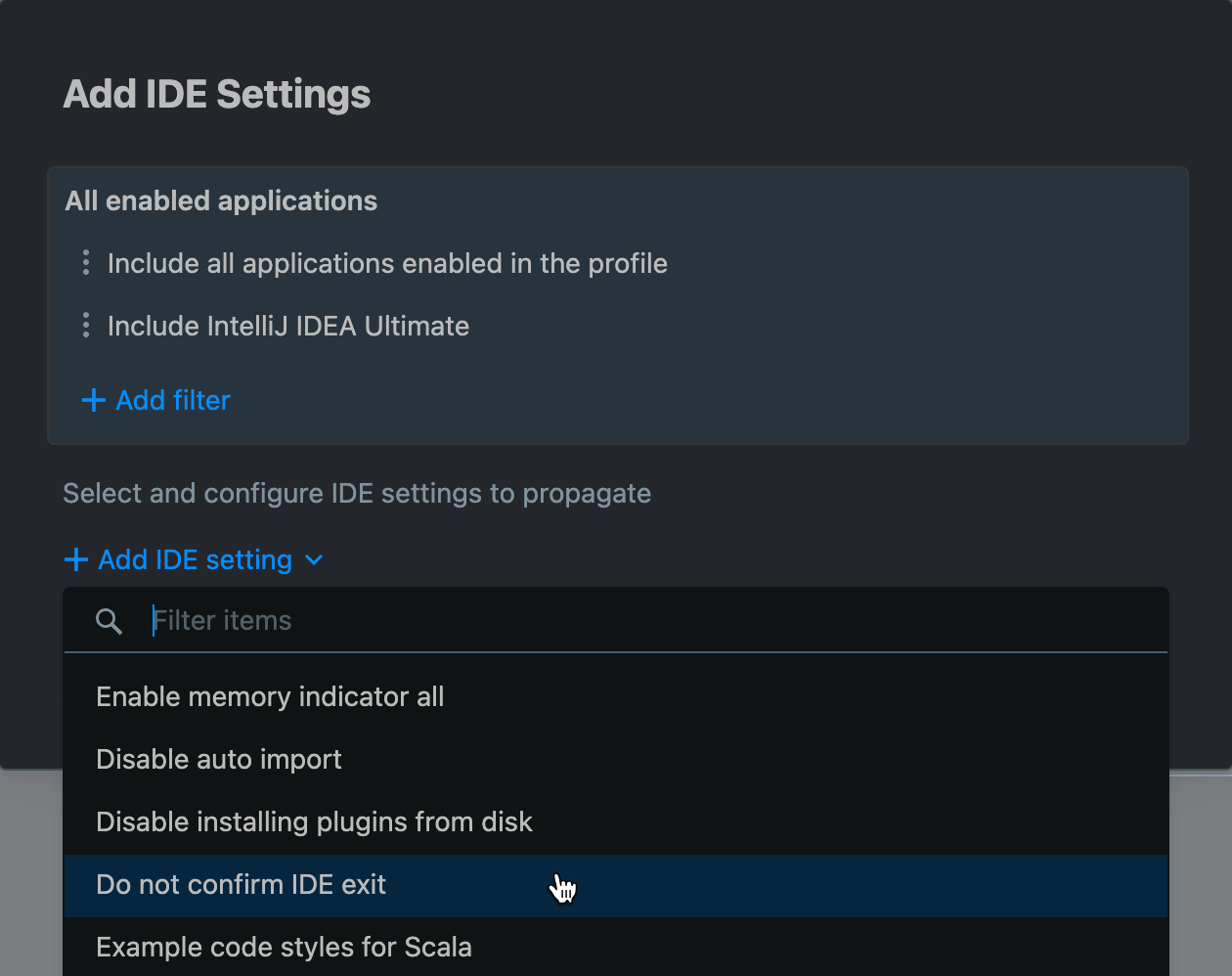 Configure settings and VM options | IDE Services Documentation