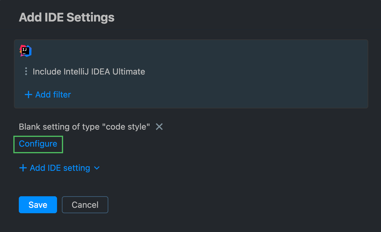 Configure settings and VM options | IDE Services Documentation