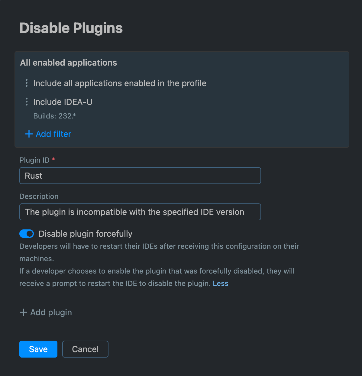 Manage available plugins | IDE Services Documentation