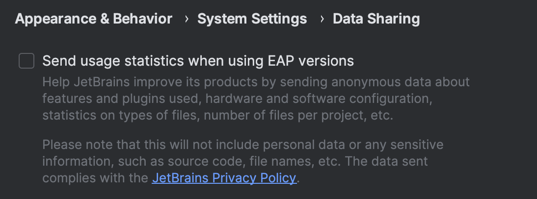 Configure settings and VM options | IDE Services Documentation