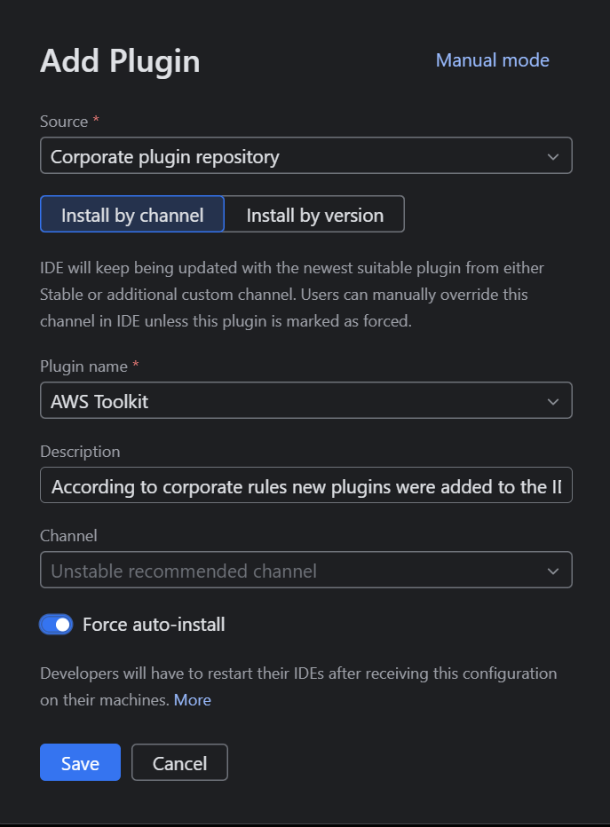 Manage available plugins | IDE Services Documentation