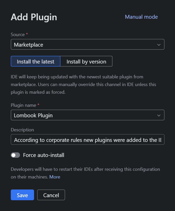 Manage available plugins | IDE Services Documentation