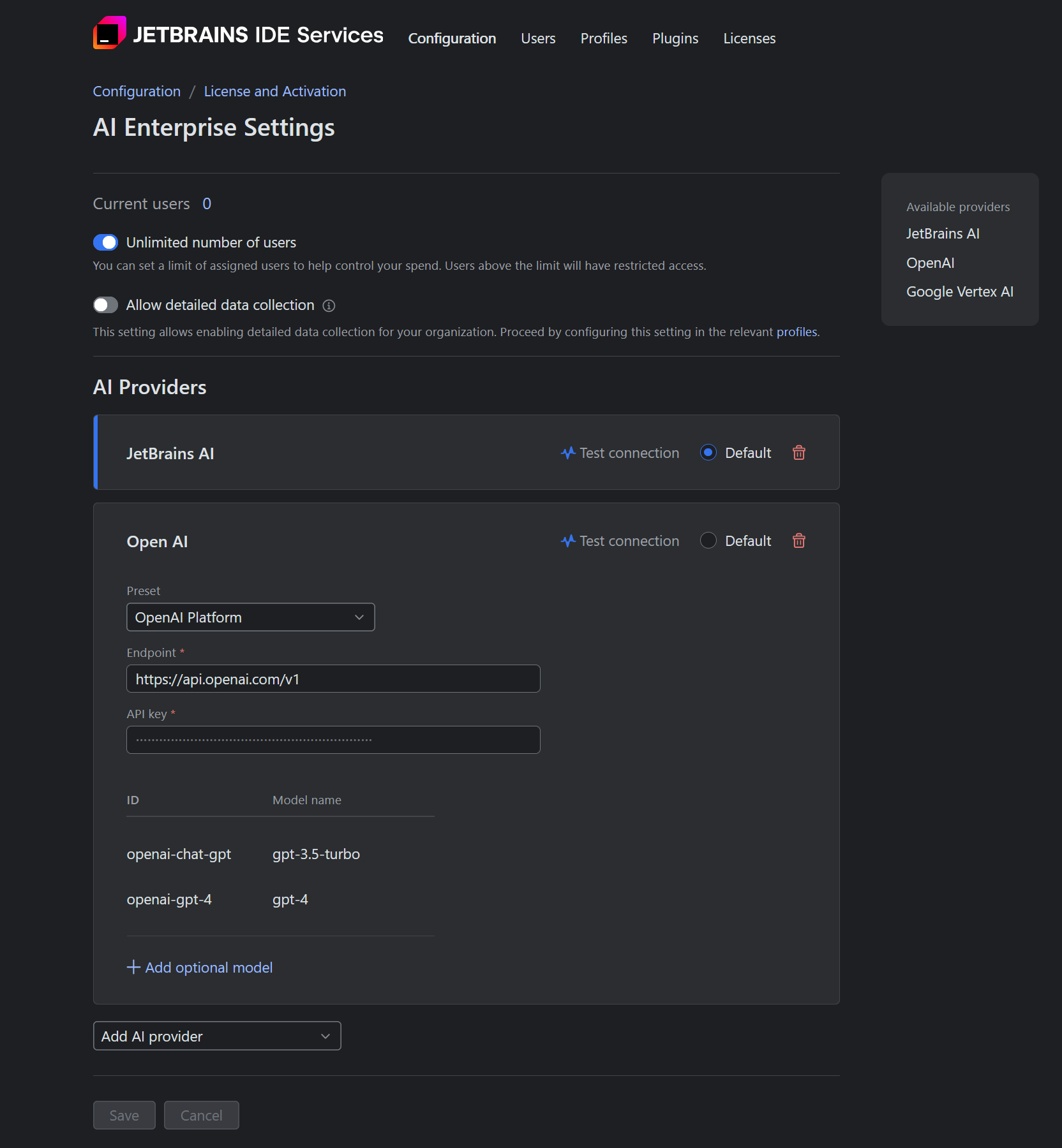 Manage AI Enterprise | IDE Services Documentation