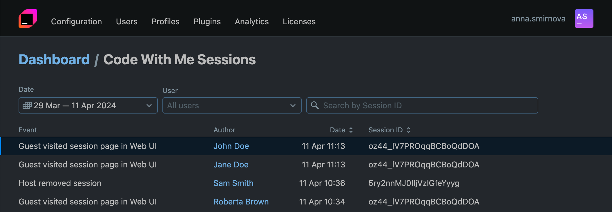 Dashboard | IDE Services Documentation