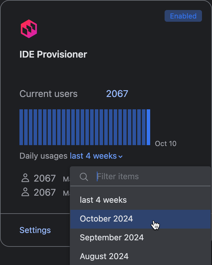 Dashboard | IDE Services Documentation