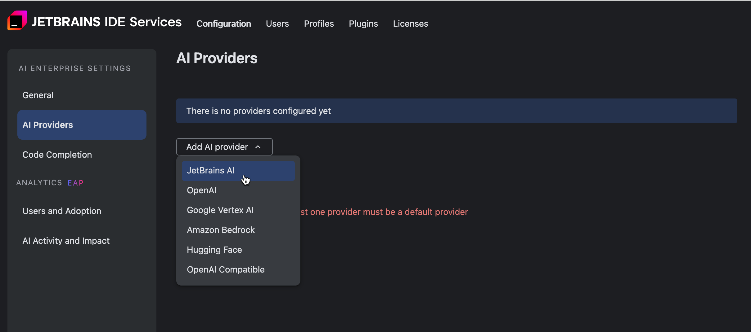 Manage AI Enterprise | IDE Services Documentation