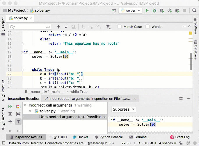Run inspections - Help | PyCharm