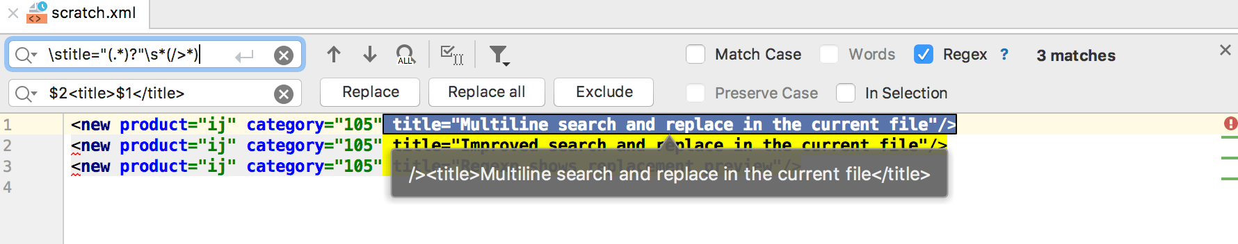 Tutorial Find And Replace Text Using Regular Expressions Help JetBrains Rider