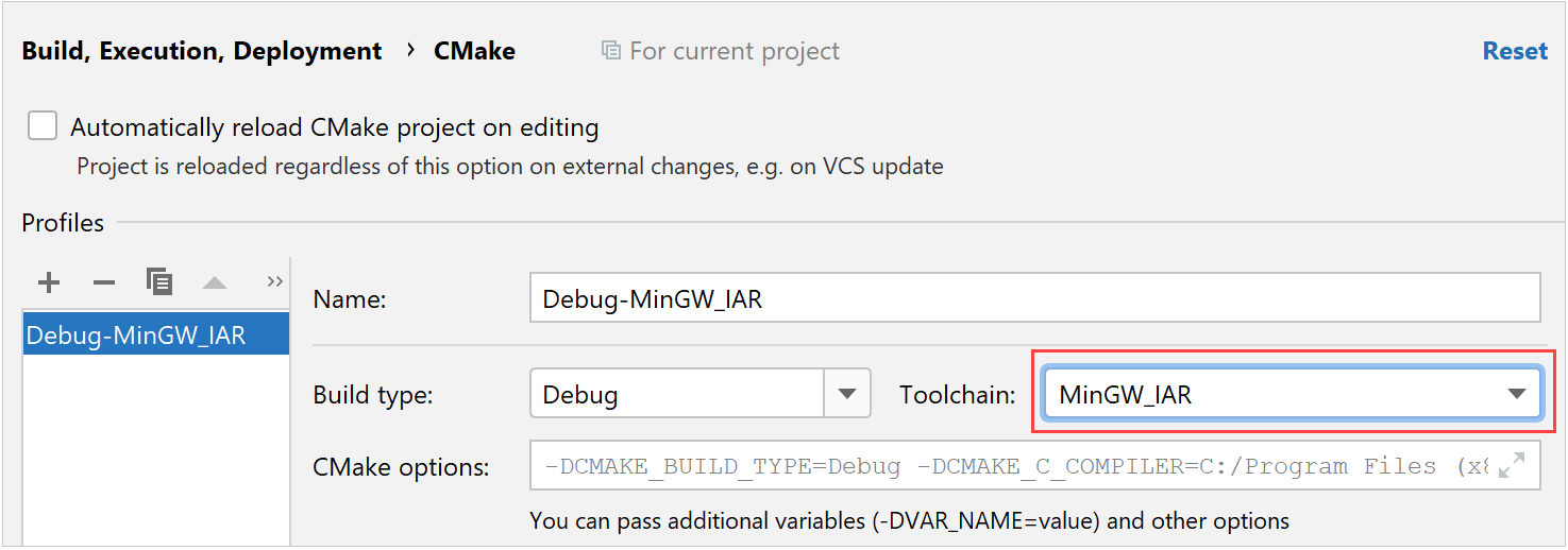 IAR Toolchain - Help | CLion