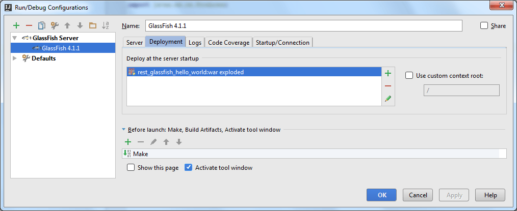 Create and run your first RESTful Web service on GlassFish application server - Help | IntelliJ IDEA