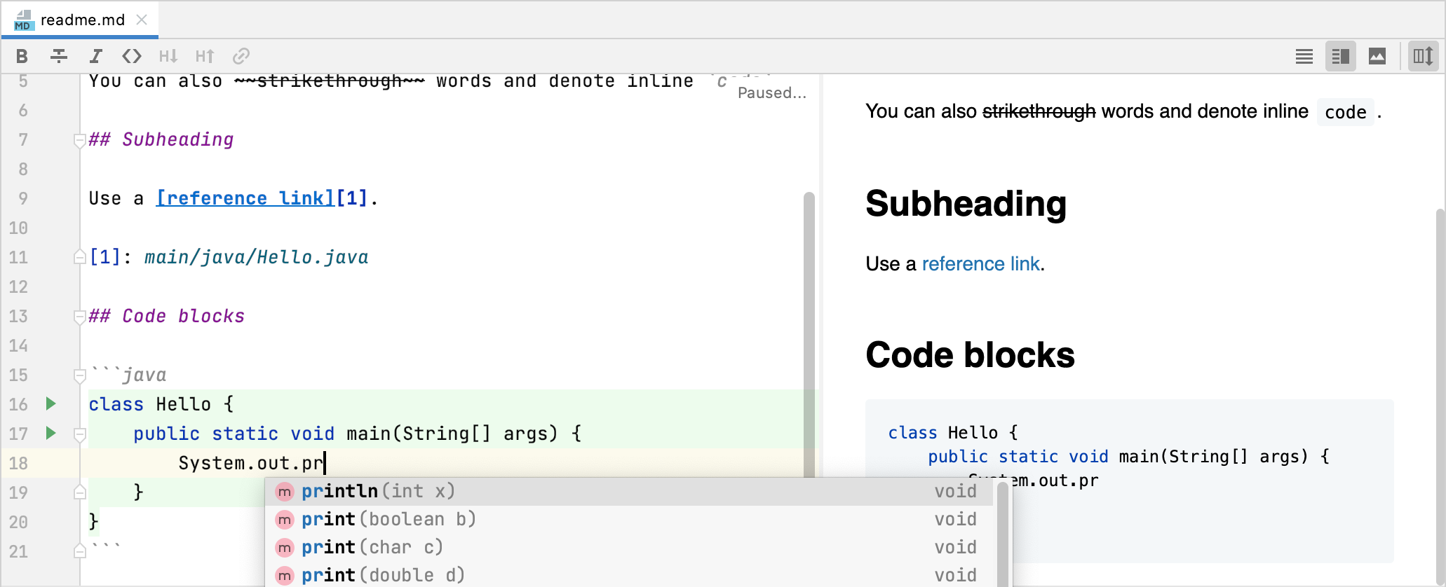 Markdown CLion