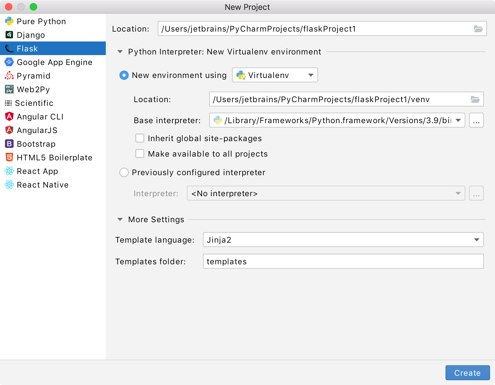 Creating A Flask Project PyCharm