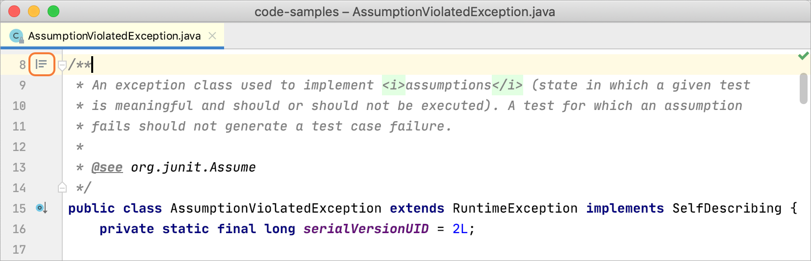 Intellij Javadoc 