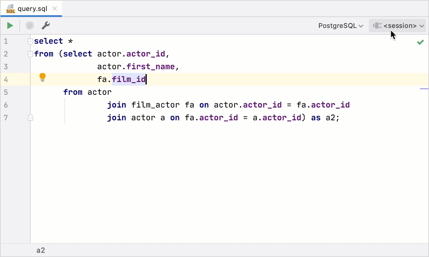 Managing connection sessions | IntelliJ IDEA