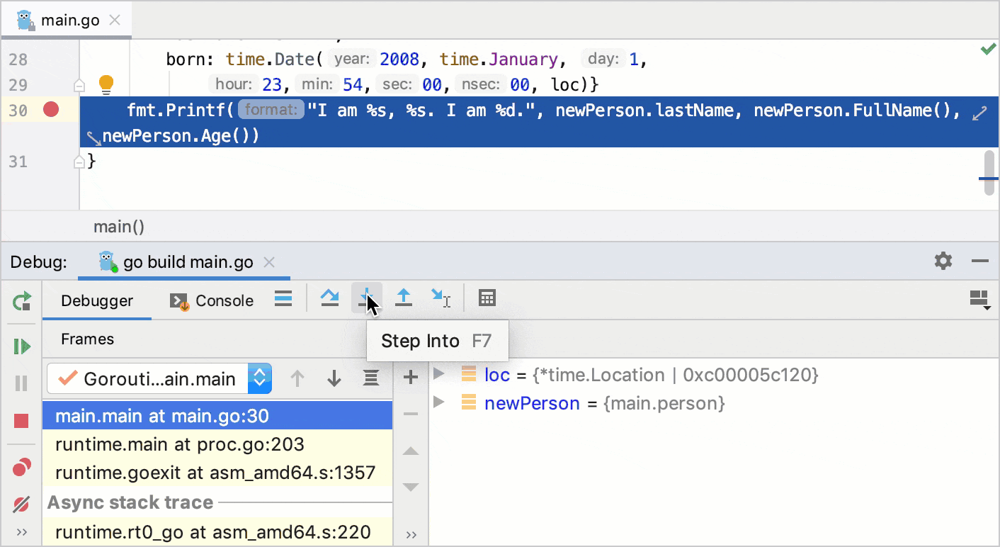 Goland-Chinese-Docs/调试/单步执行程序.md at main · InRunning/Goland-Chinese-Docs · GitHub