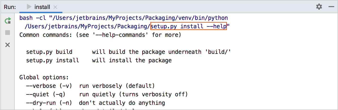 Create And Run Setup py PyCharm