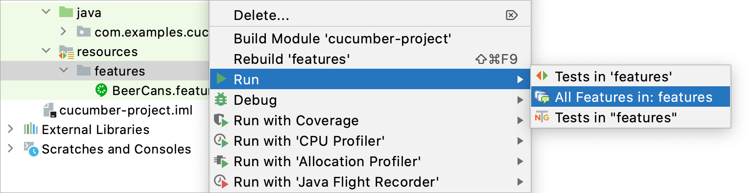 Run Cucumber Tests IntelliJ IDEA