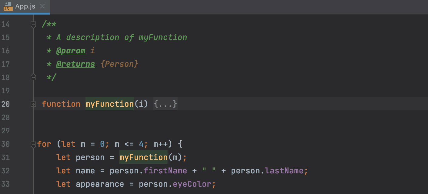 Refactoring Javascript Webstorm