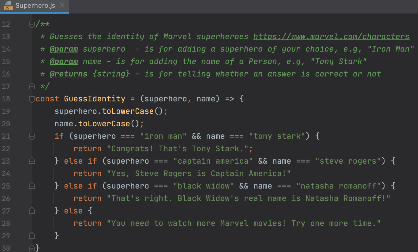 JSDoc comments | WebStorm