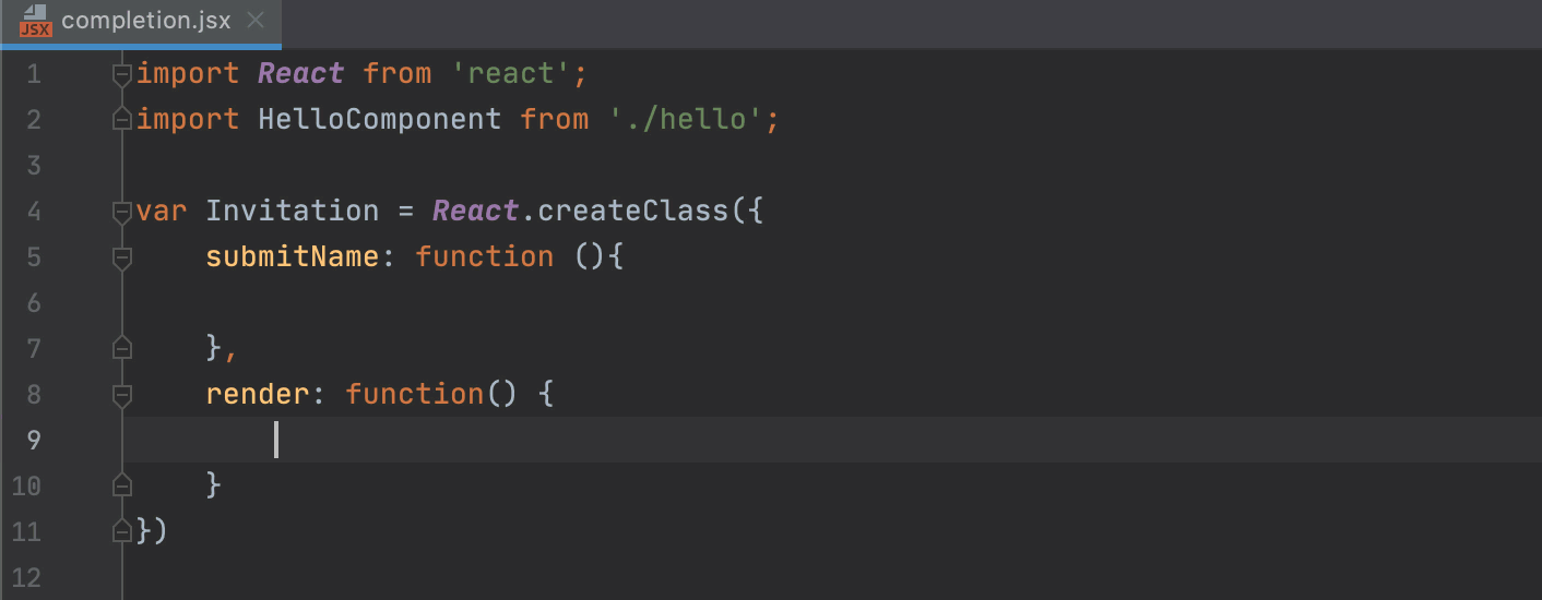 React | WebStorm