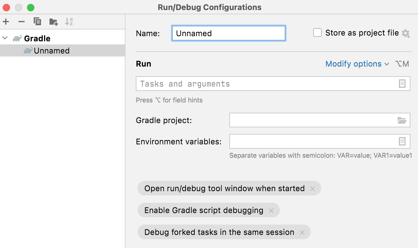 Run Debug Configuration Gradle IntelliJ IDEA