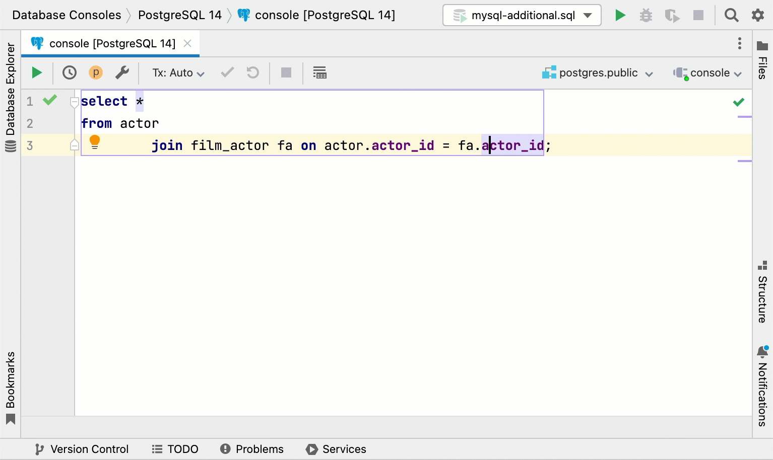 Output and Results | DataGrip
