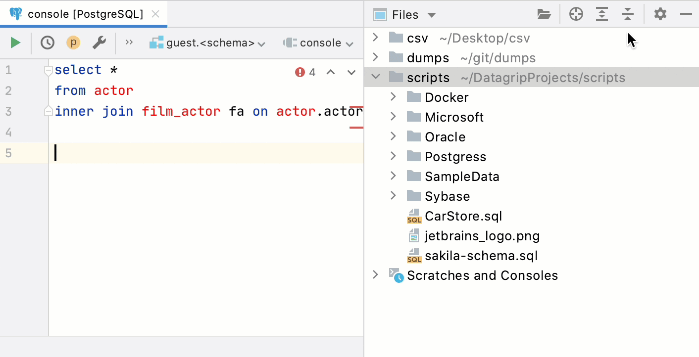 Editor basics | DataGrip