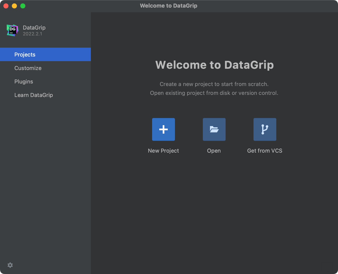 Create, open, move, and close projects | DataGrip