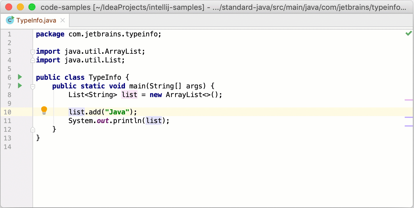 Code reference information | IntelliJ IDEA