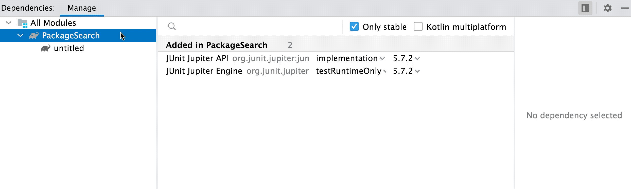 Package Search | IntelliJ IDEA