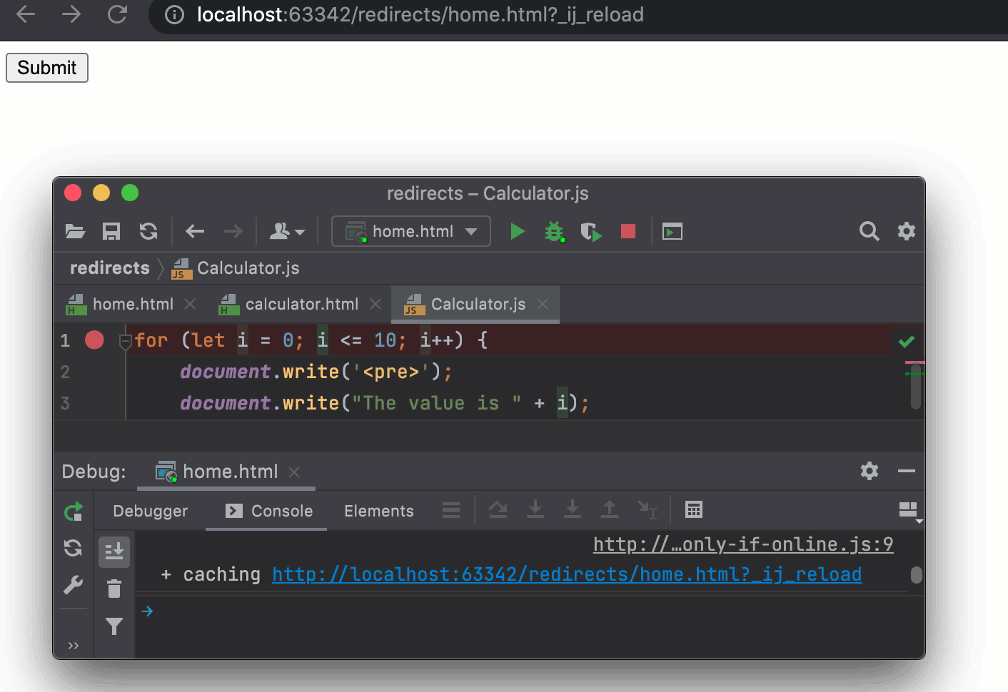 Debug JavaScript In Chrome IntelliJ IDEA