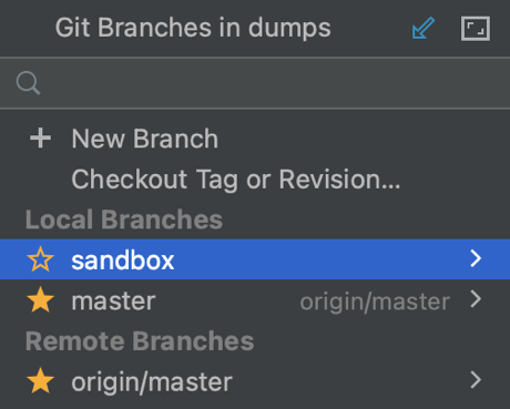 Manage Git branches | DataGrip Documentation