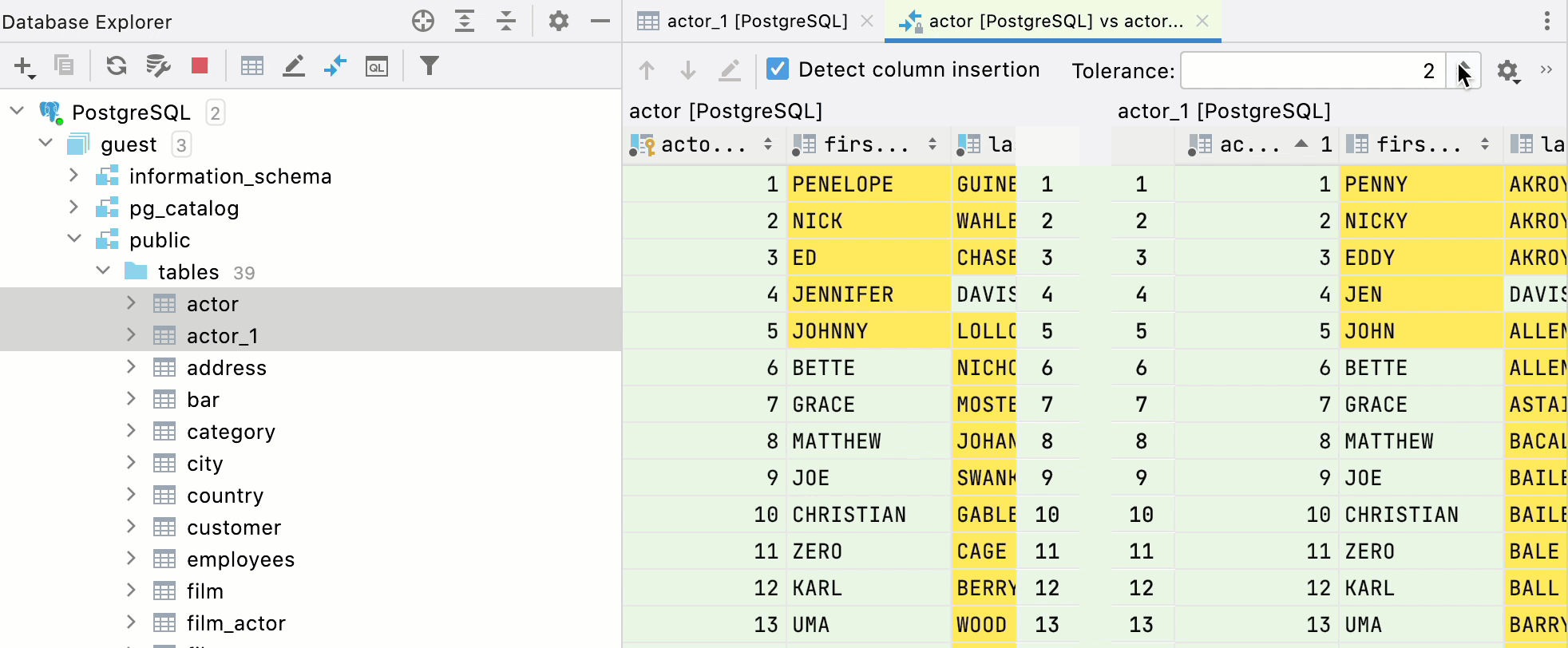 Sql Comparing Two Tables For Differences Elcho Table