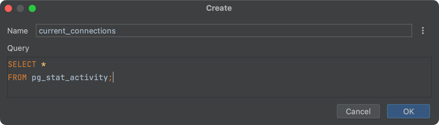 Virtual views | DataGrip Documentation