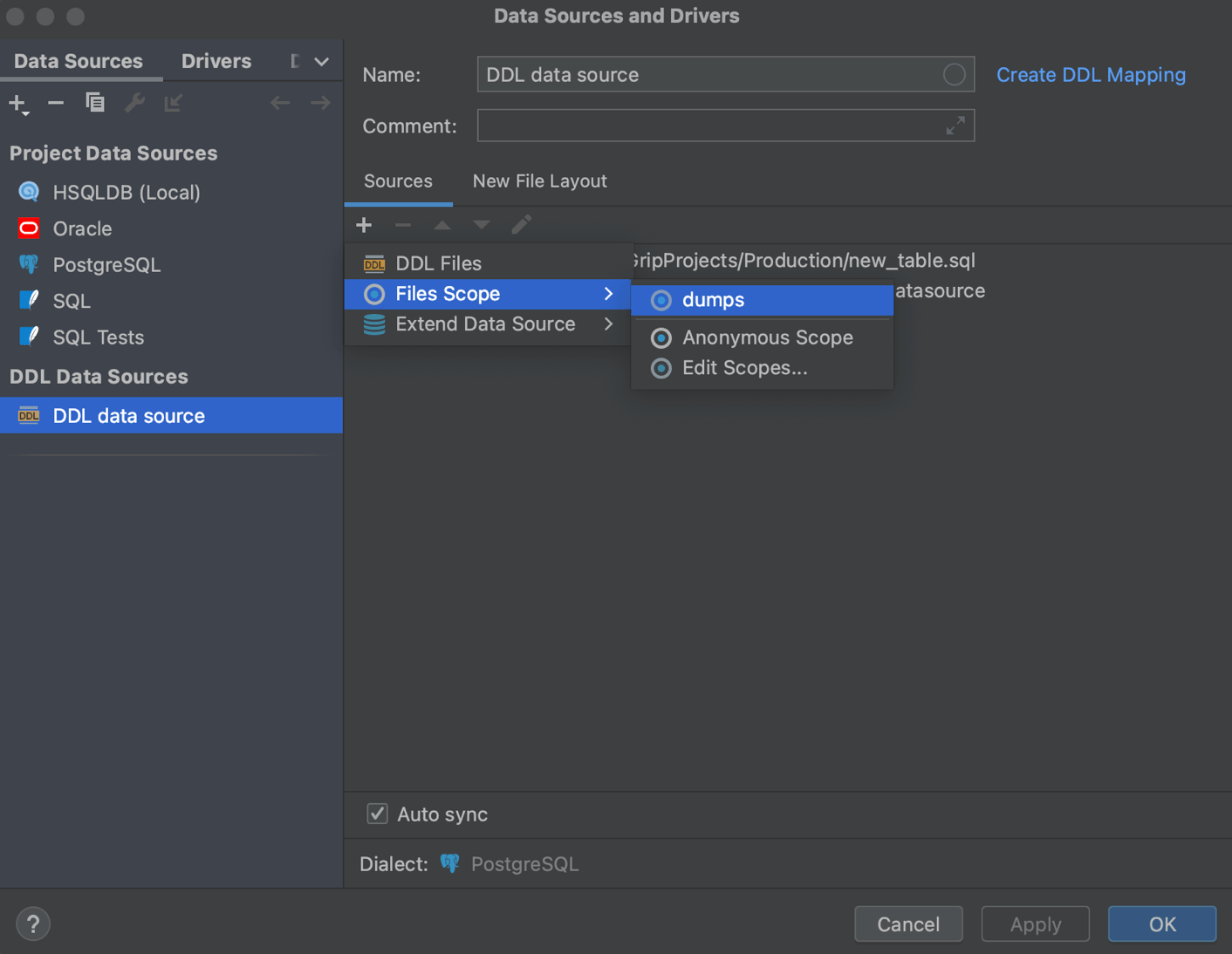 DDL data sources | DataGrip Documentation