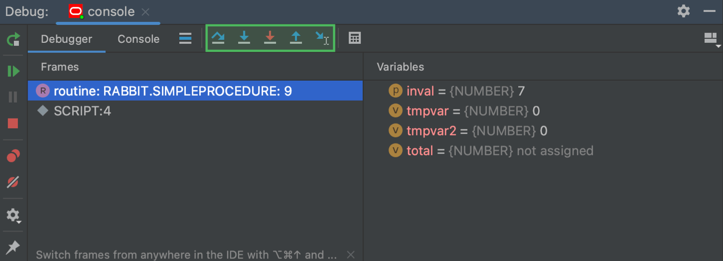Step through the program | DataGrip Documentation