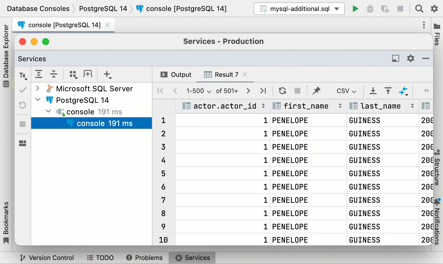 Output and Results | DataGrip Documentation
