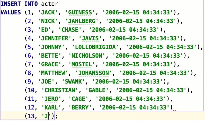 Code completion | DataGrip Documentation