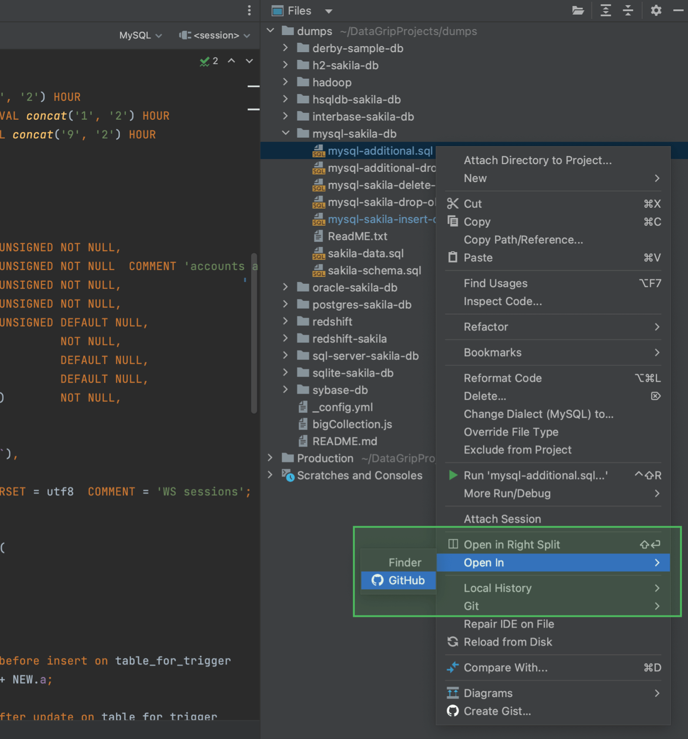 Manage projects hosted on GitHub | DataGrip Documentation